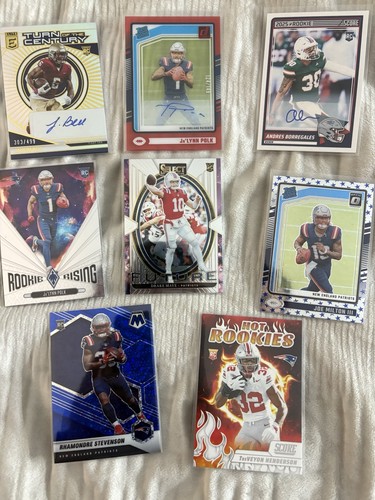8 Card New England Patriots Lot. /# Stevenson, 3 Rookie Autos And Drake ...