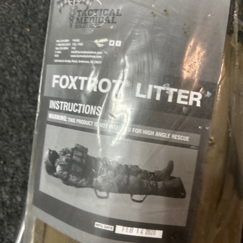 TACTICAL MEDICAL SOLUTION FOXTROT LITTER COLLAPSIBLE STRETCHER ROLL-UP ...