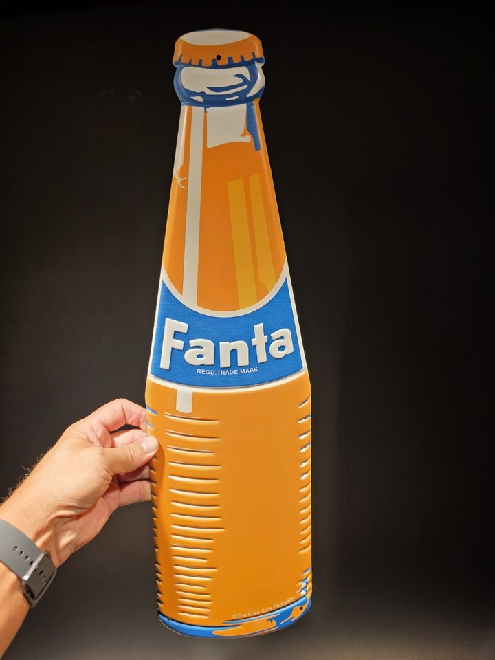 22" Vintage Style Metal Die Cut Fanta Bottle Sign | eBay