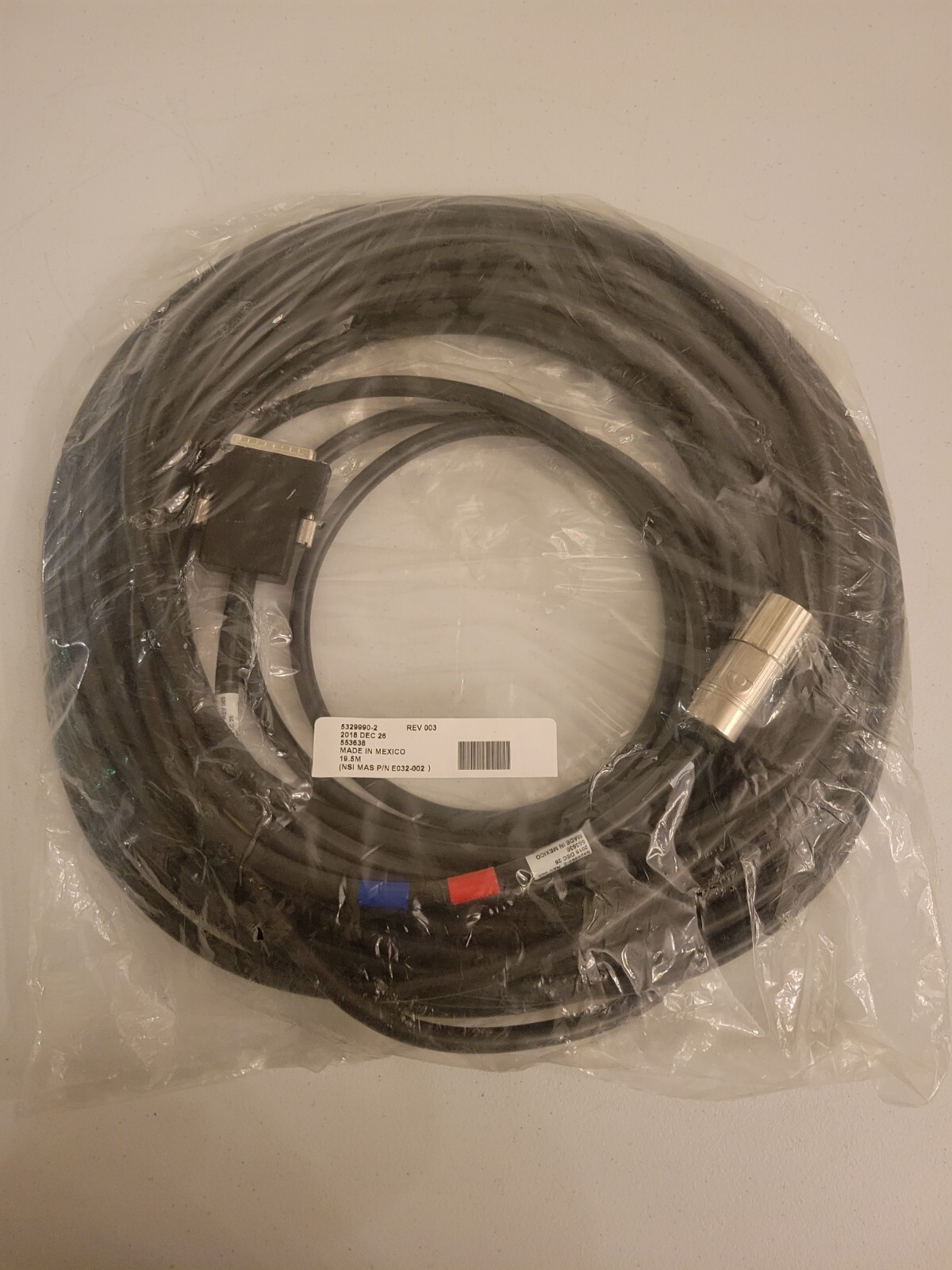GE 5329990-2 RUN M3311 PEN-J36 PED-MTR-J1 E032-002 19.5M MRI Cable ...