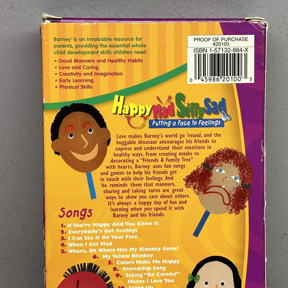 Barney Happy Mad Silly Sad VHS 2003 Video Tape Putting A Face To ...