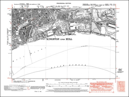 Hull south, docks, old map Yorkshire 1938: 240NE repro | eBay