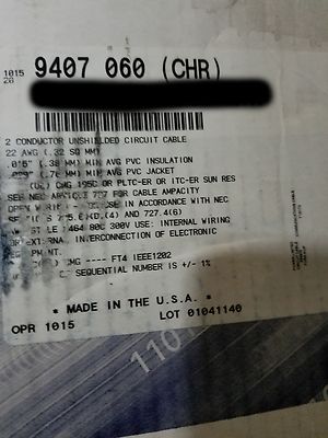 Belden Wire 9407 22/1P Twist Pair PLTC-ER/ITC-ER Control Power Cable ...