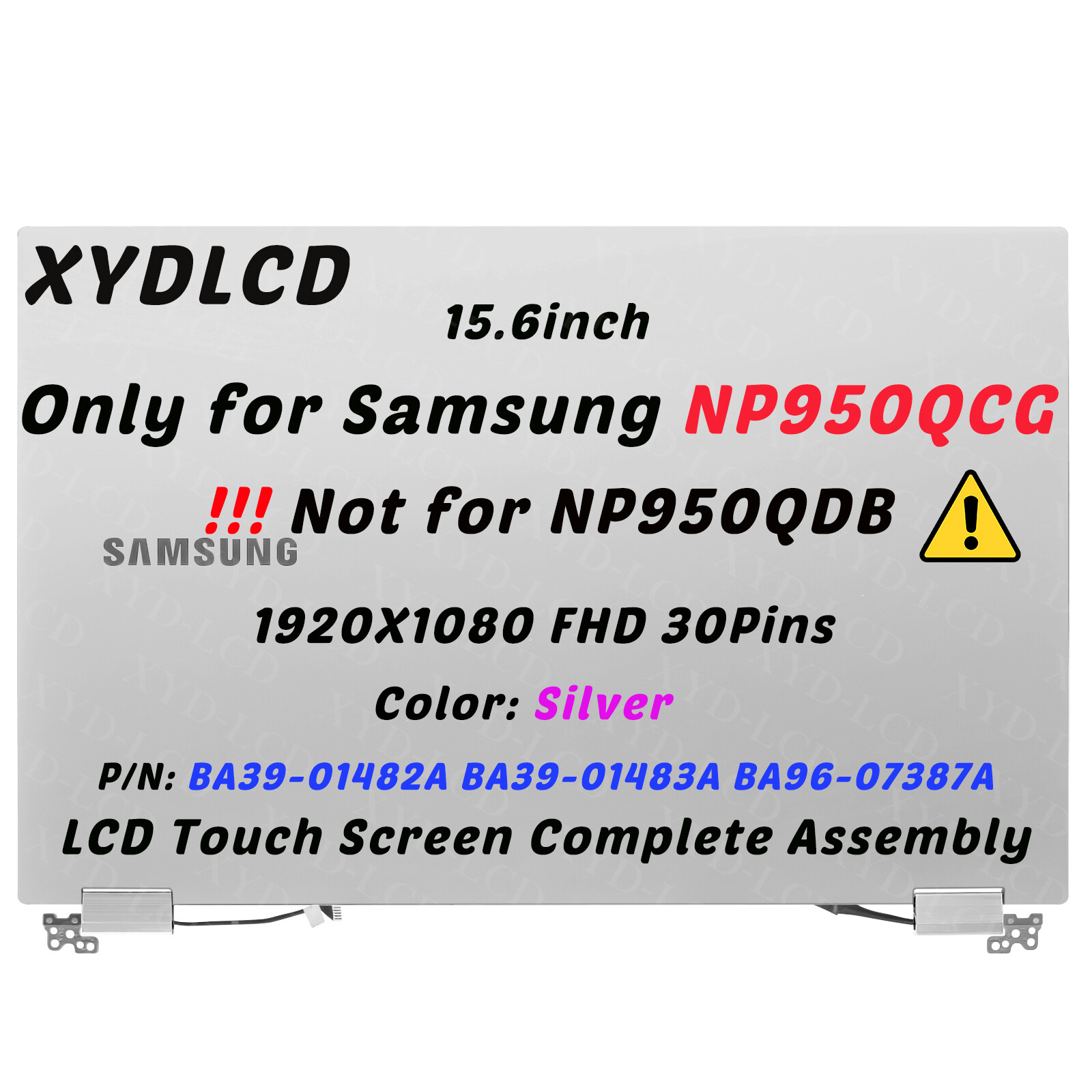 15.6in for Samsung NP950QCG-K03US Top LCD Touch Assembly Silver FHD ...