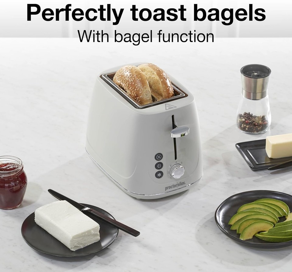 Proctor Silex Plastic 2 Slice Toaster, Bagel, Defrost & Cancel Buttons ...