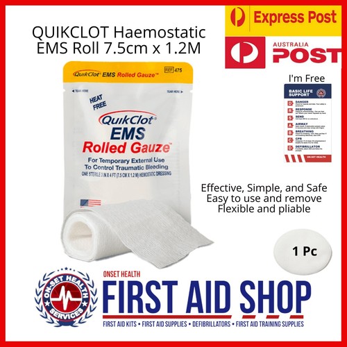 QUIKCLOT Haemostatic EMS Roll 7.5cm x 1.2M - First Aid Supplies | eBay ...