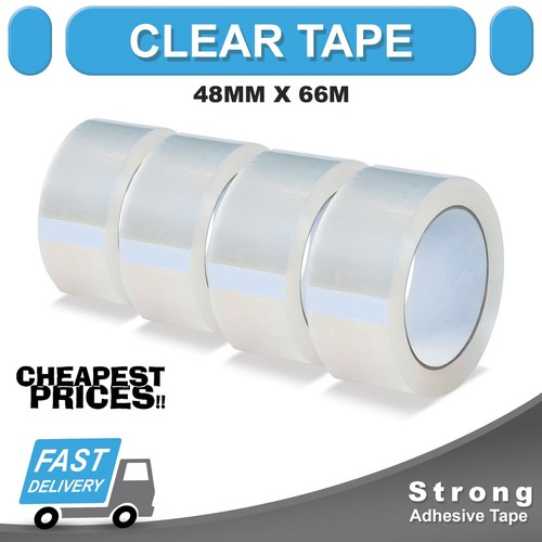 CLEAR STRONG PARCEL PACKING TAPE SELLOTAPE PACKAGING 48MM X 66M CARTON ...