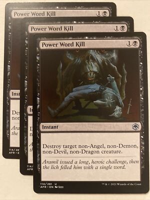 3x MTG Power Word Kill Adventures in the Forgotten Realms 114/281 Reg ...