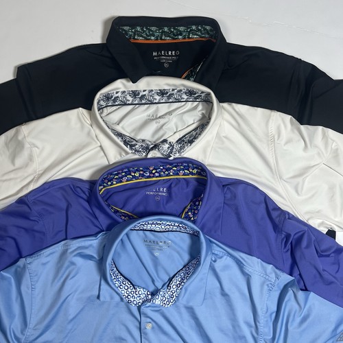 Lot Of Four (4) Maelreg Mens Performance Solid Polo Golf Jersey 3XL ...