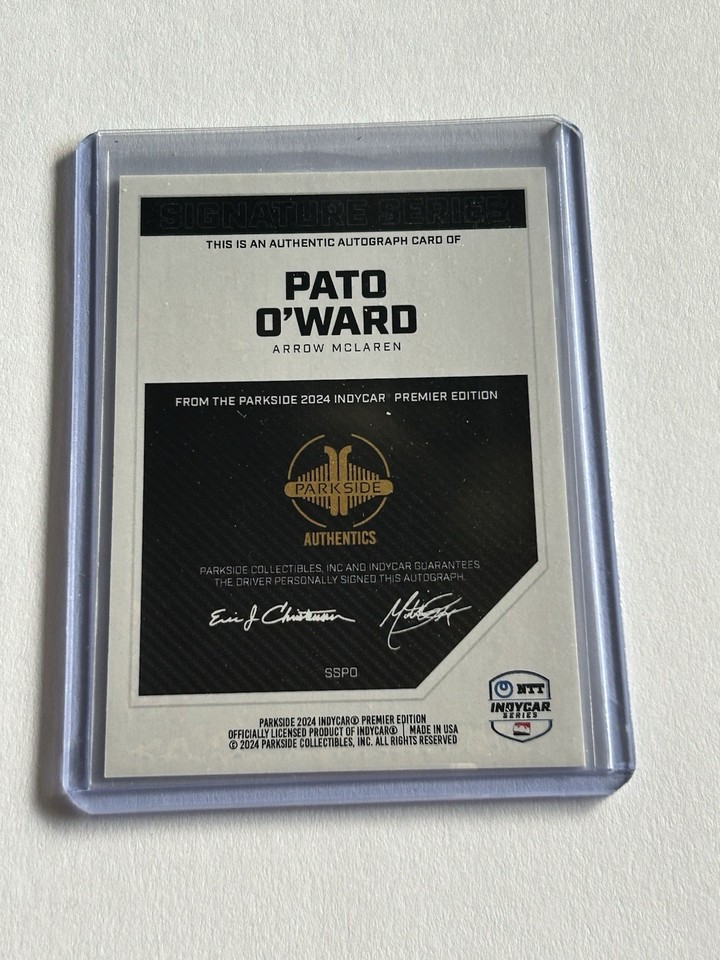 Parkside 2024 IndyCar Autograph Signature Series Pato O'Ward Arrow ...