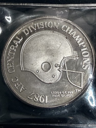 1987 Cleveland Browns 1 Oz, .999 Silver Round Championship Central ...