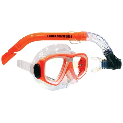 Land & Sea Clearwater Silicone Mask and Snorkel Set (Orange) | eBay