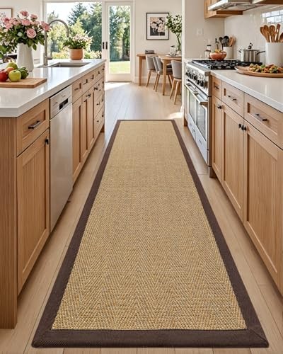 Natural Fiber Jute Hallway Runner Rug, 3x10 Non Slip Indoor Sisal ...