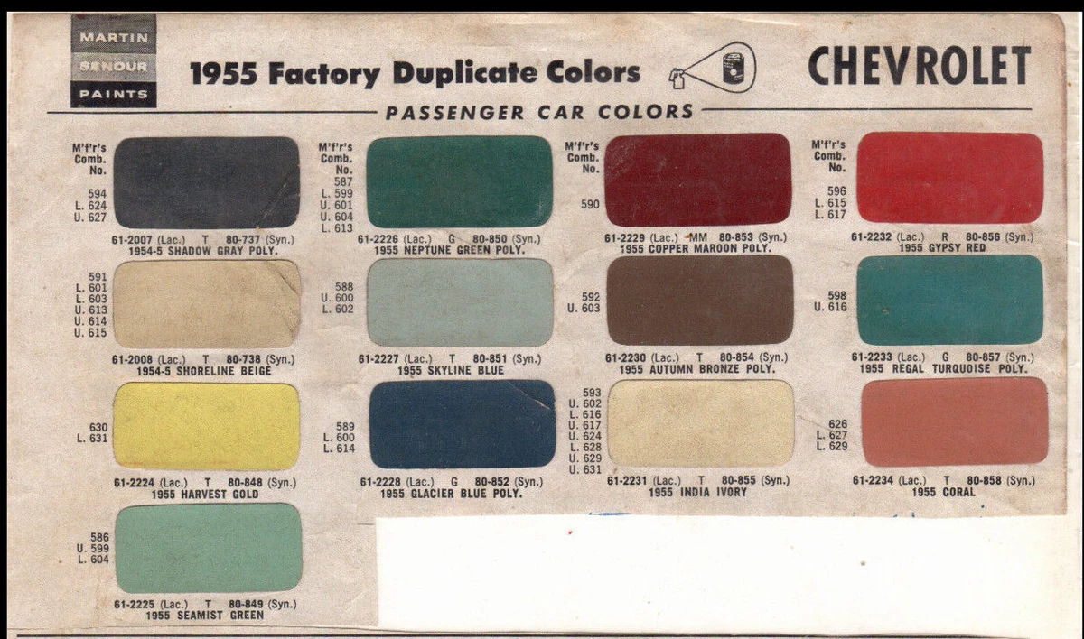 1955 Chevy Factory Colors