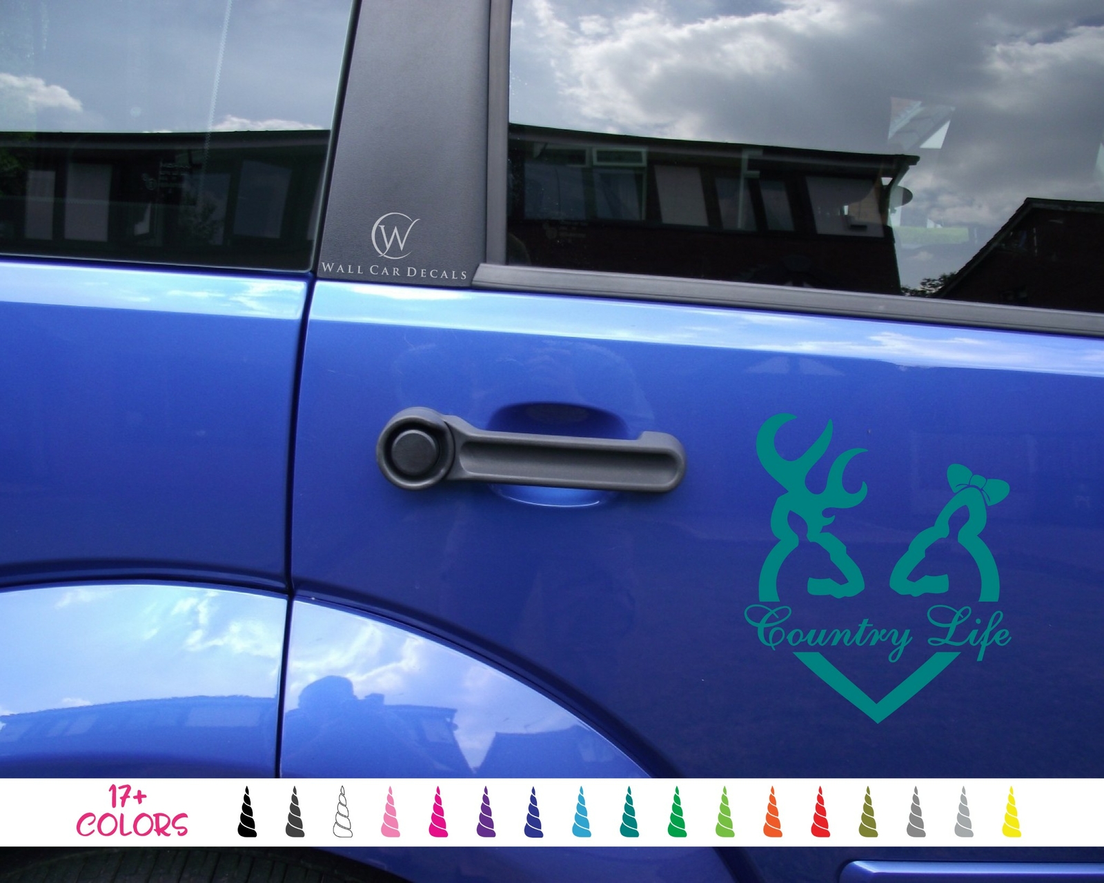 Country Life Buck Doe Heart Vinyl Decal Car Window Brown Deer Sticker ...