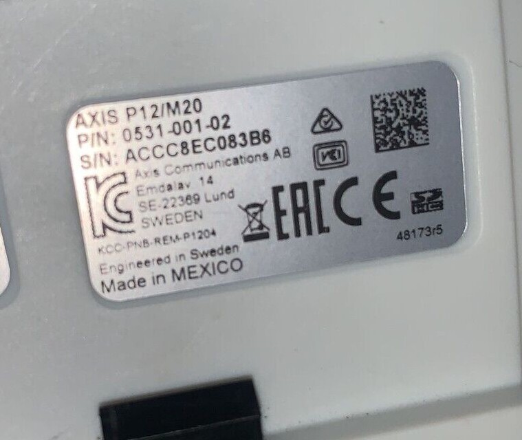 Axis Communication Network Camera Power Terminal Block P12/m20 for sale ...