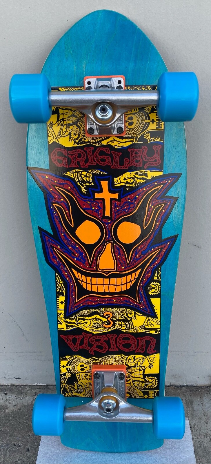 Official Vision Grigley 3 Turquoise Stain Tracker Skateboard Complete ...