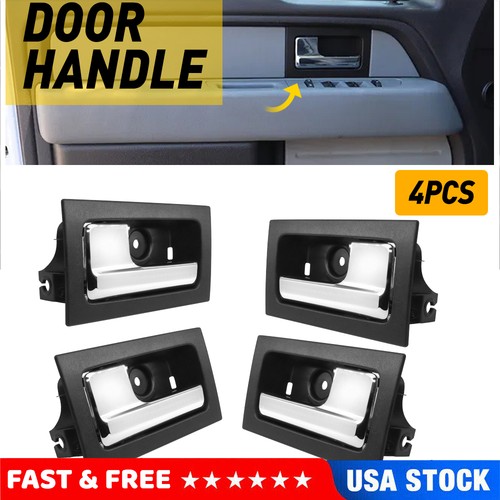 4x Door Handle Inner For 09-2014 Ford F-150 Front + Rear Left+Front ...