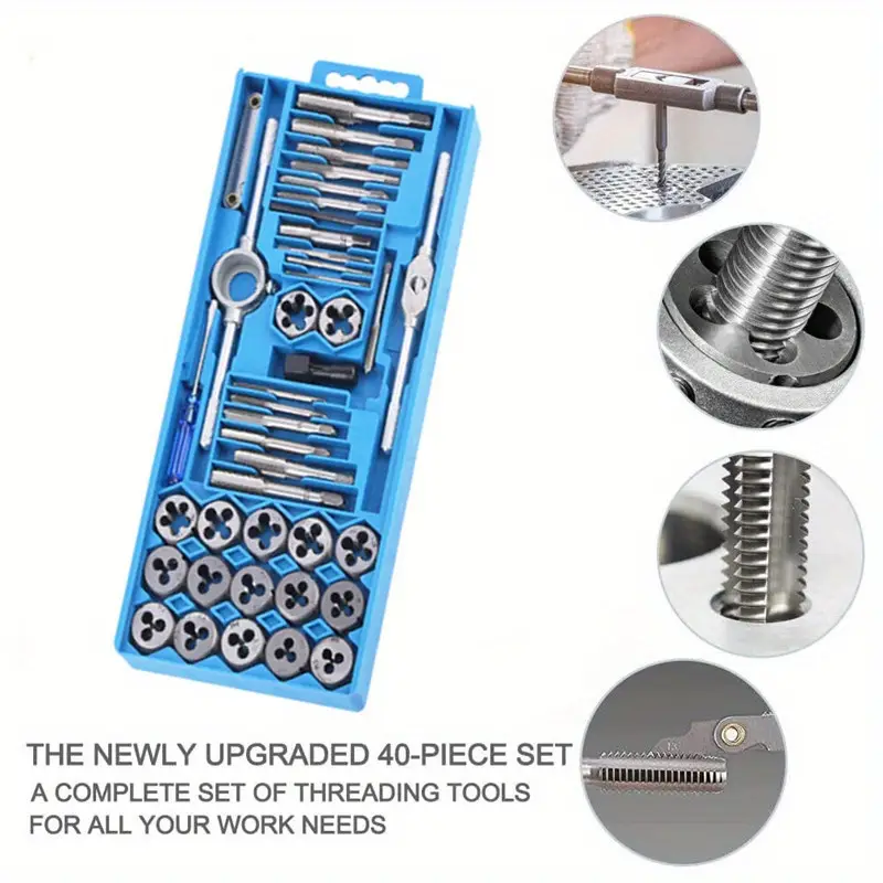 80 Pcs Tap and Die Set in Metric Sizes Standard With Coarse Fine Thread ...