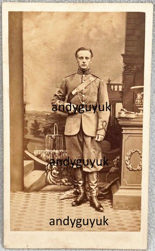 CDV CAMBRIDGE UNIVERSITY RIFLE VOLUNTEER MILITARY OFFICER ANTIQUE PHOTO ...