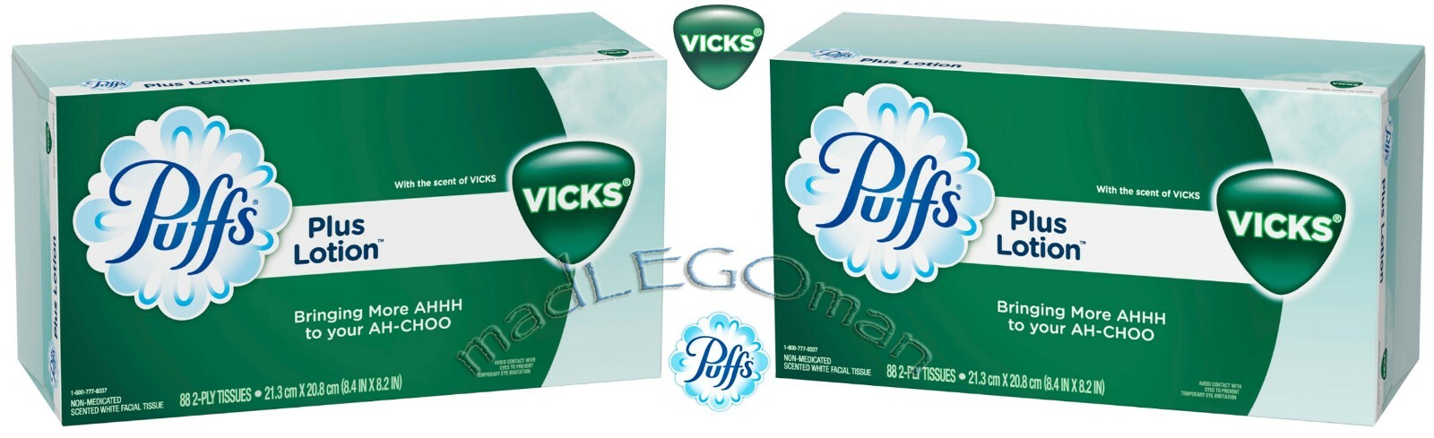 6 BOX PUFFS VICKS SCENT PLUS LOTION 2 PLY FACIAL TISSUE FAMILY SIZE 88 ...