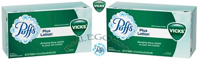 6 BOX PUFFS VICKS SCENT PLUS LOTION 2 PLY FACIAL TISSUE FAMILY SIZE 88 ...