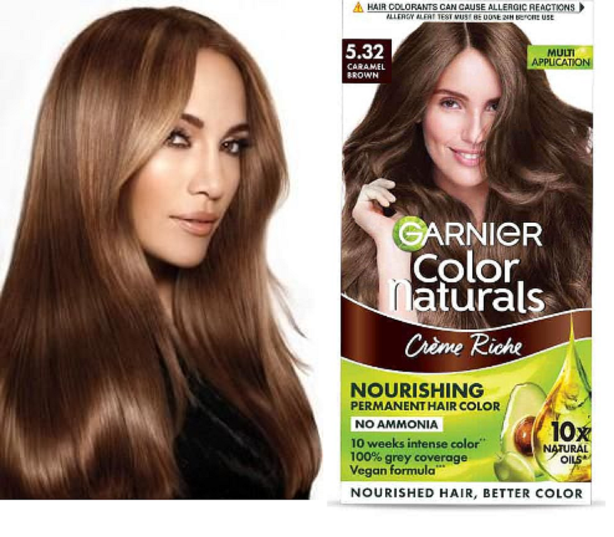 Garnier Color Naturals Mini 35ml+30g 5.32 Caramel Brown long lasting ...
