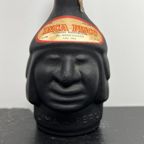 Vintage Black Inca Pisco Miniature Liquor Bottle 4 1/4" Tall Free ...