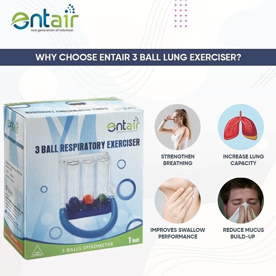 Breathing Lung Exerciser 3Ball Polyciser Respiratory Therapy Deep ...