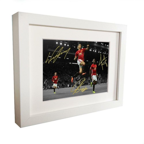 Signed Rooney Ibrahimovic Pogba Manchester United Autograph Photo ...