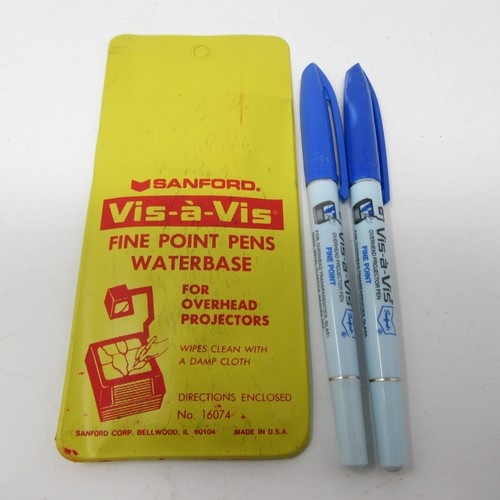 Vis-A-Vis Fine Point Pens Waterbase for Overhead Projectors w/ Yellow ...