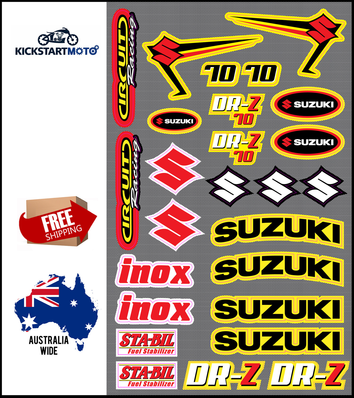 For Suzuki DRZ70 Sticker Decal Kit DRZ 70 Stickers | eBay Australia