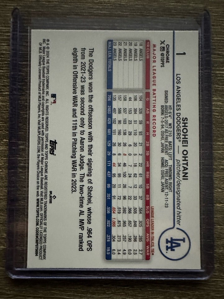 2024 Topps Chrome - Shohei Ohtani #1 MVP Buyback Program | eBay