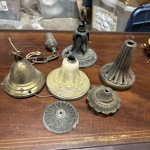 VINTAGE LOT OF CEILING HANGING CANOPY PARTS FOR CEILING LIGHTS ...