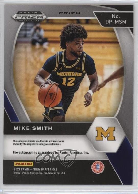 2021-22 Panini Prizm Draft Picks Orange Ice Mike Smith #DP-MSM Auto | eBay