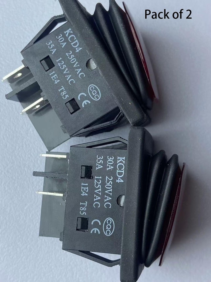 30A Waterproof Rocker Power Switch 4 Pin ON Off 125V 250V AC 2 Pack ...