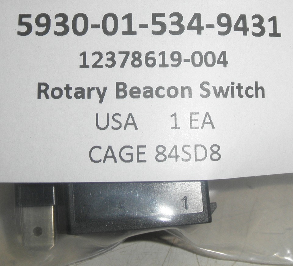 5930-01-584-9431 Rotary Beacon Switch 12378619-004 Amber FMTV Beacon ...
