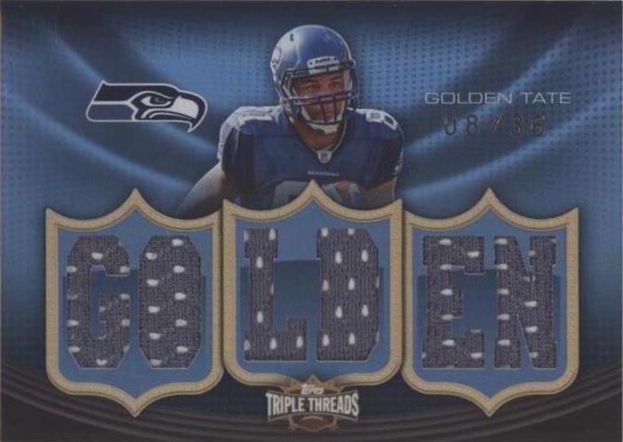 2010 Topps Triple Threads - Relics Golden Tate #TTR-29 /36 (MEM, RC ...