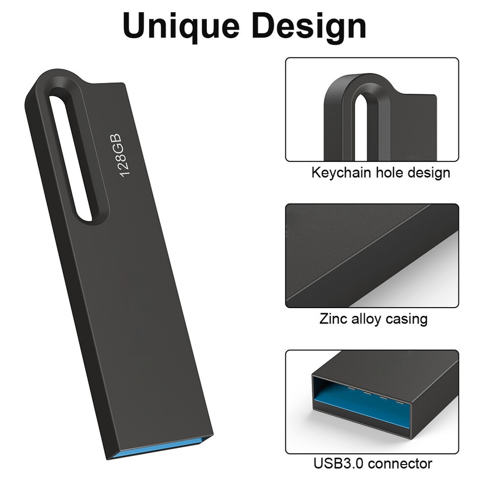 JUANWE USB 3.0 High Speed 1-10pcs lOT 32GB 64GB 128GB Metal Mini USB ...
