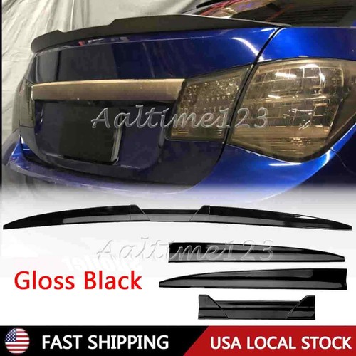 For Chevrolet Cruze Sedan 2011-2019 Glossy Rear Trunk Spoiler Wing Lip ...