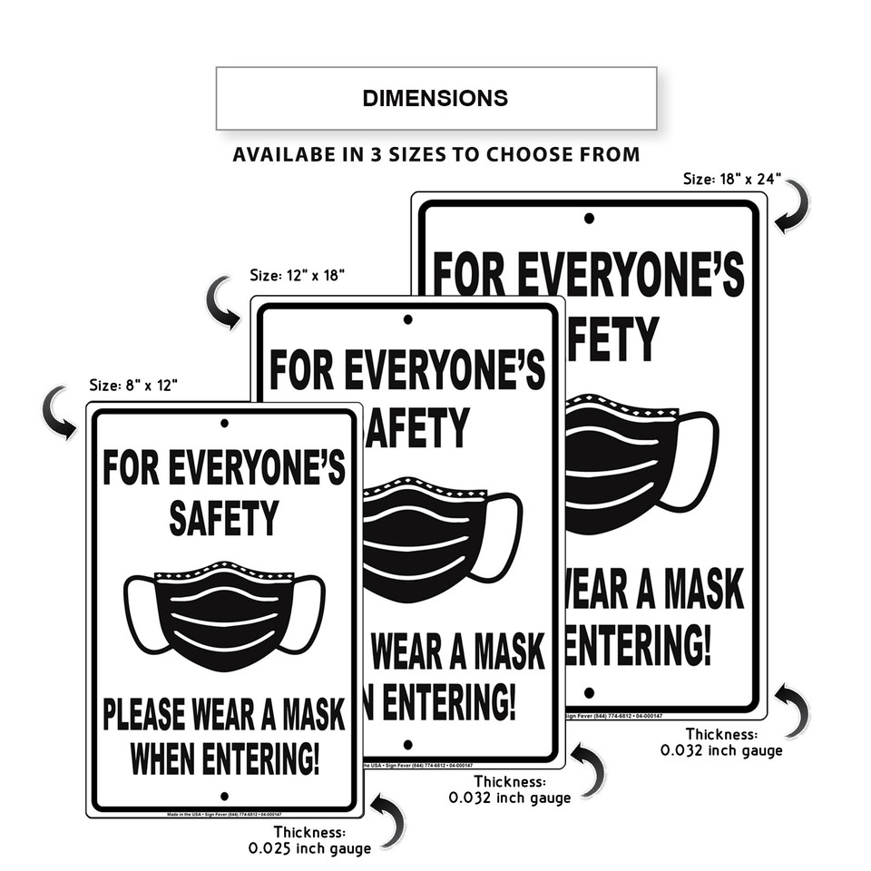 For Everyone's Safety Please Wear A Mask When Entering! Door Aluminum ...