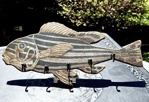 Tim Coffey Fish Wall Rack Hanger w/ 5 Hooks - Coat Keys - Creative Co ...