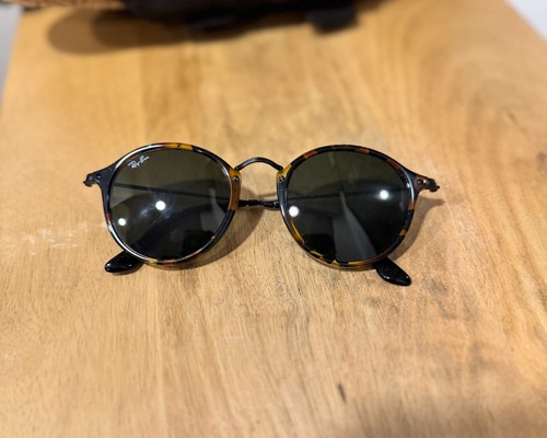 Ray-Ban - Round Fleck Sunglasses in Polished Black Havana 49/21 | eBay