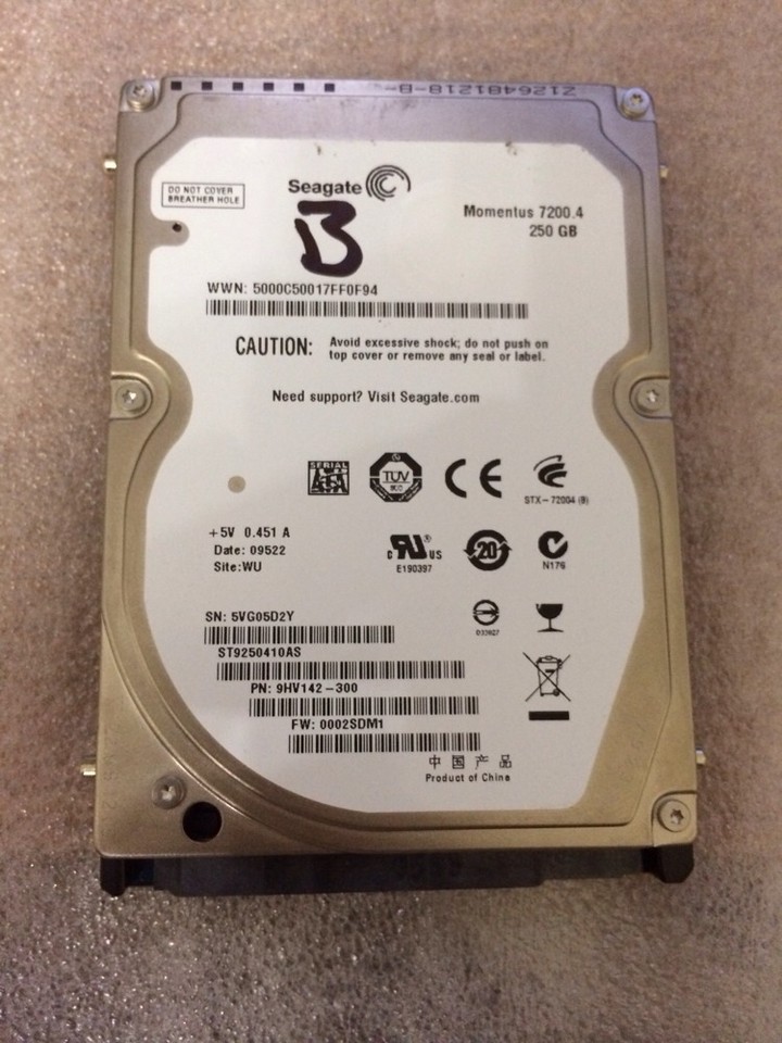 SEAGATE MOMENTUS 7200.4 ST9250410AS 250GB SATA LAPTOP NOTEBOOK PCB ...