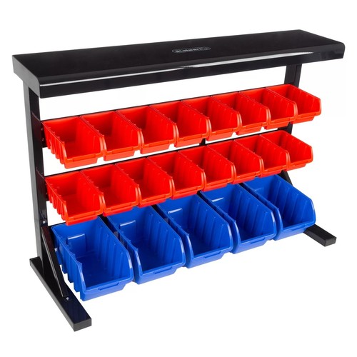 Stalwart 21 Bin Free-standing Steel Storage Rack Tool Garage Organizer ...