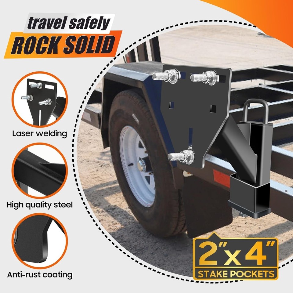 Stake Pocket Spare Tire Mount, Trailer Spare Tire Mount Fit 4 5 6 8 ...