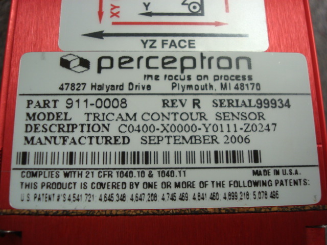 Perceptron 911-0008 Tricam Contour Sensor Rev. R for sale online | eBay