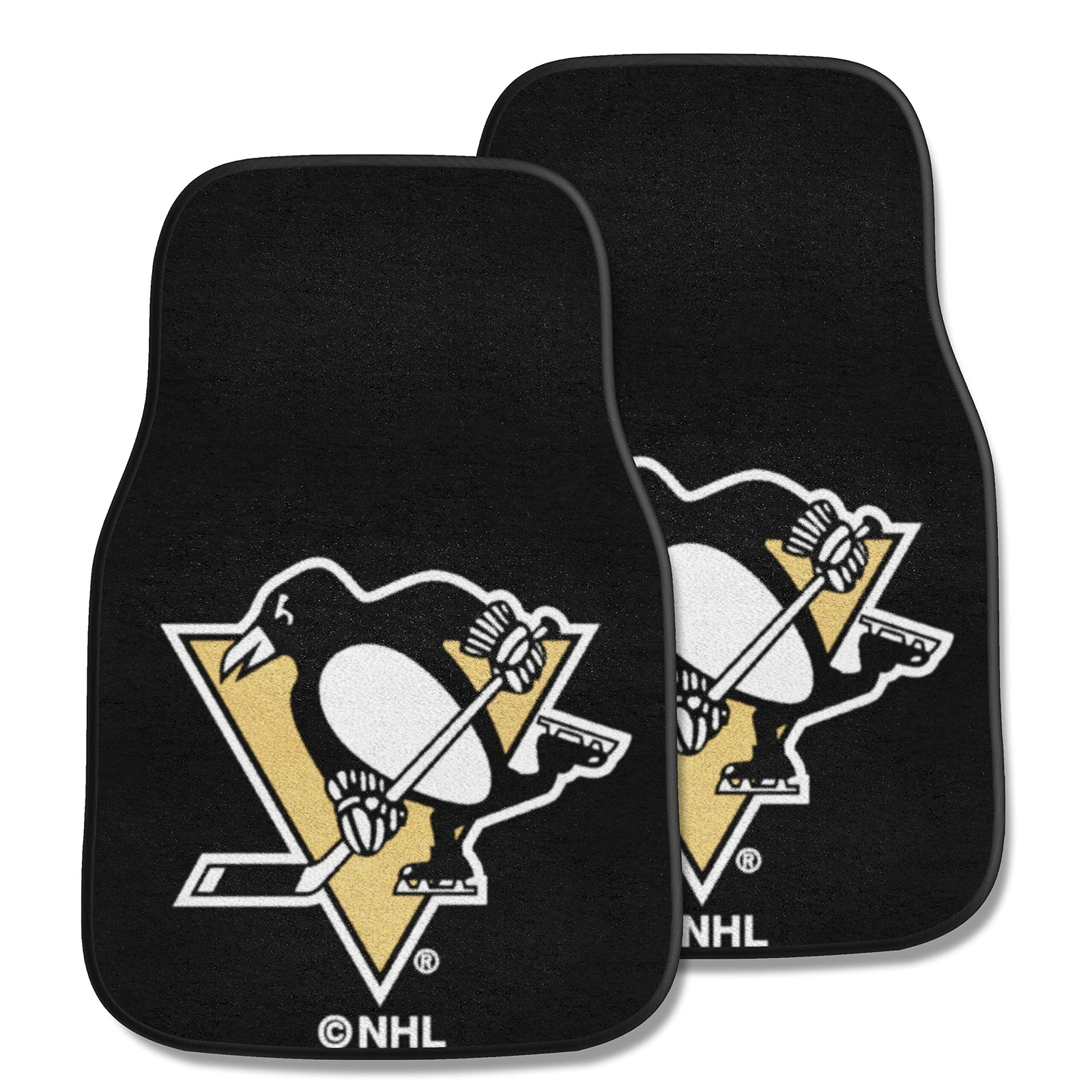 FANMATS NHL Pittsburgh Penguins Nylon Face 2-pc Carpet Car Mat, Black ...