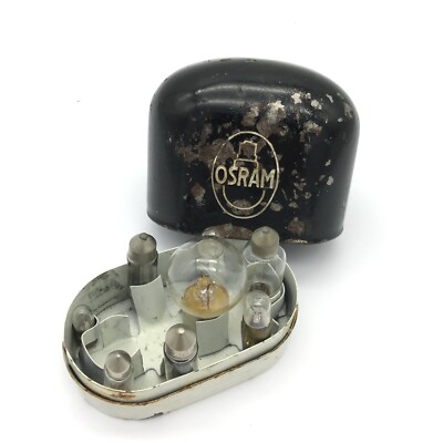 Vintage Osram Auto Bulb Case Holder classic car spare motor lamp box ...