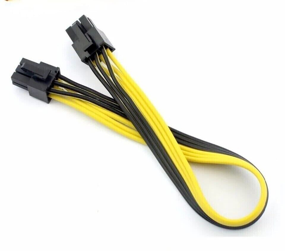 PCI Express PCI-E 6 Pin to 6 Pin Graphics Card Power Adapter Male to ...